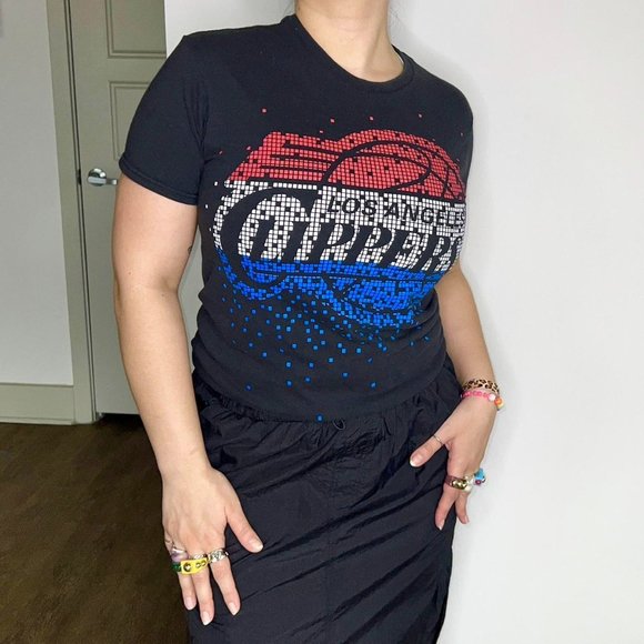 Unk | Tops | Vintage Unk Los Angeles Clippers Nba Mens Tetris Black ...